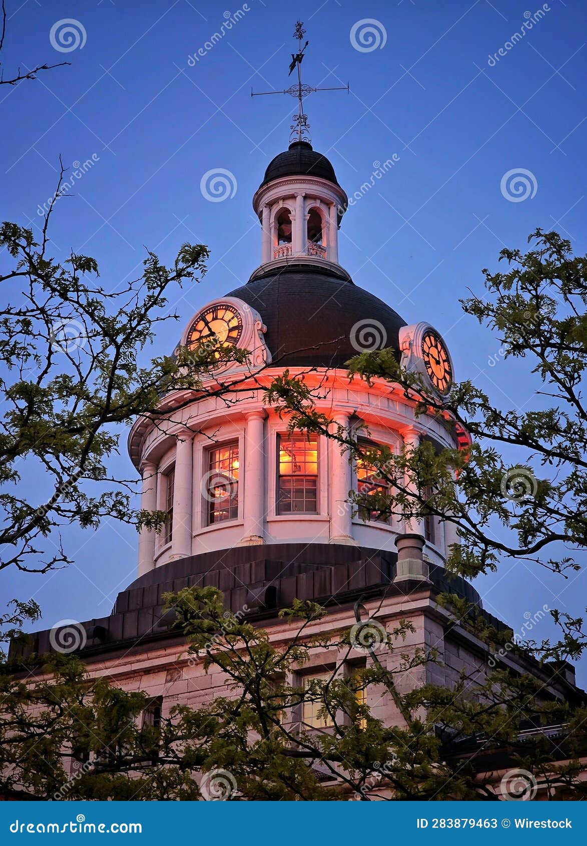 High-rise Structure with a Spire-like Feature at Its Apex, Illuminated ...