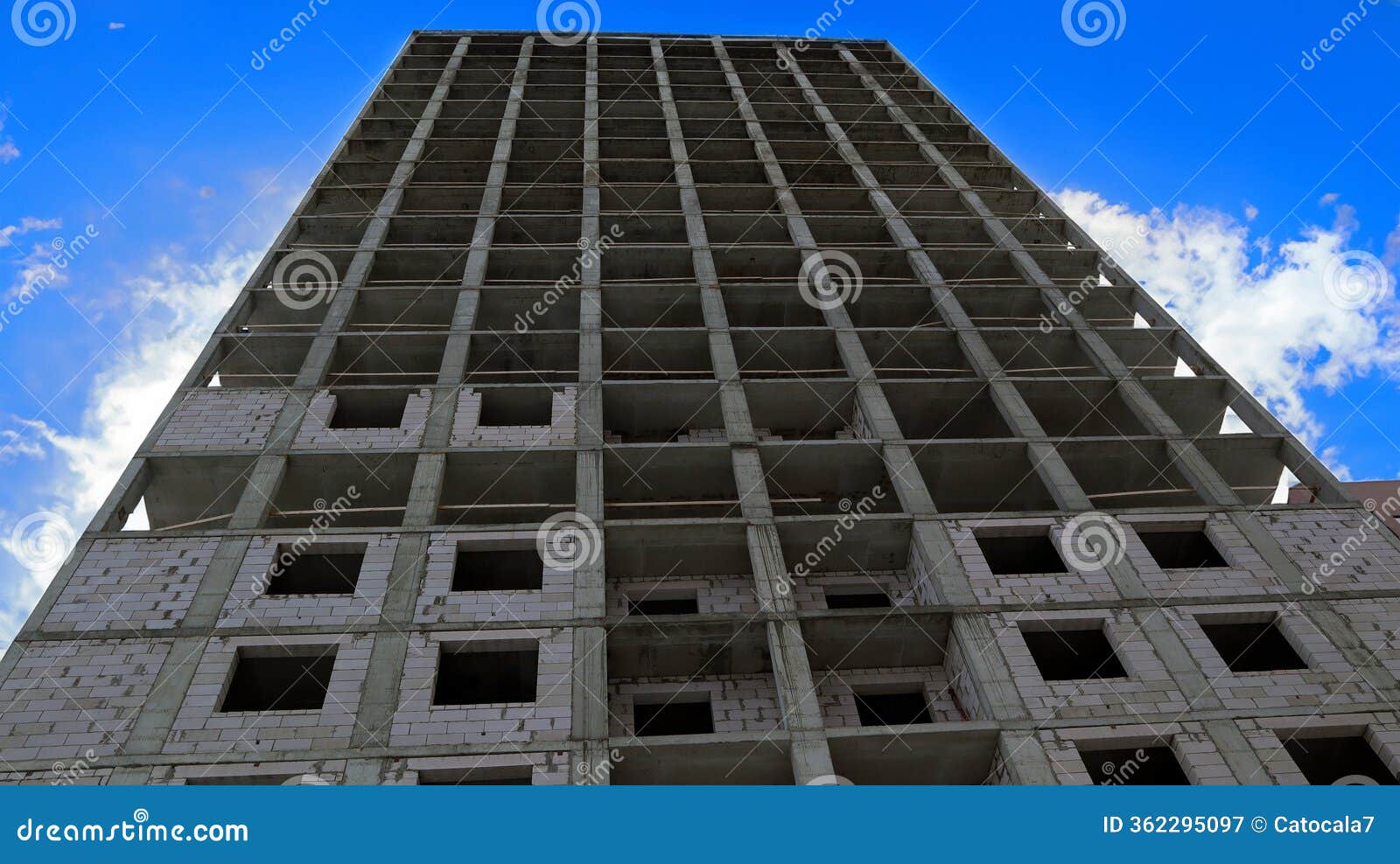 High-rise Structure Under Construction Showing Concrete Framework and ...