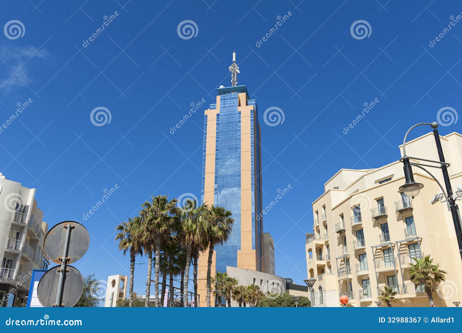 High Rise Tower in St.Julians, Malta Stock Image - Image of outdoors ...