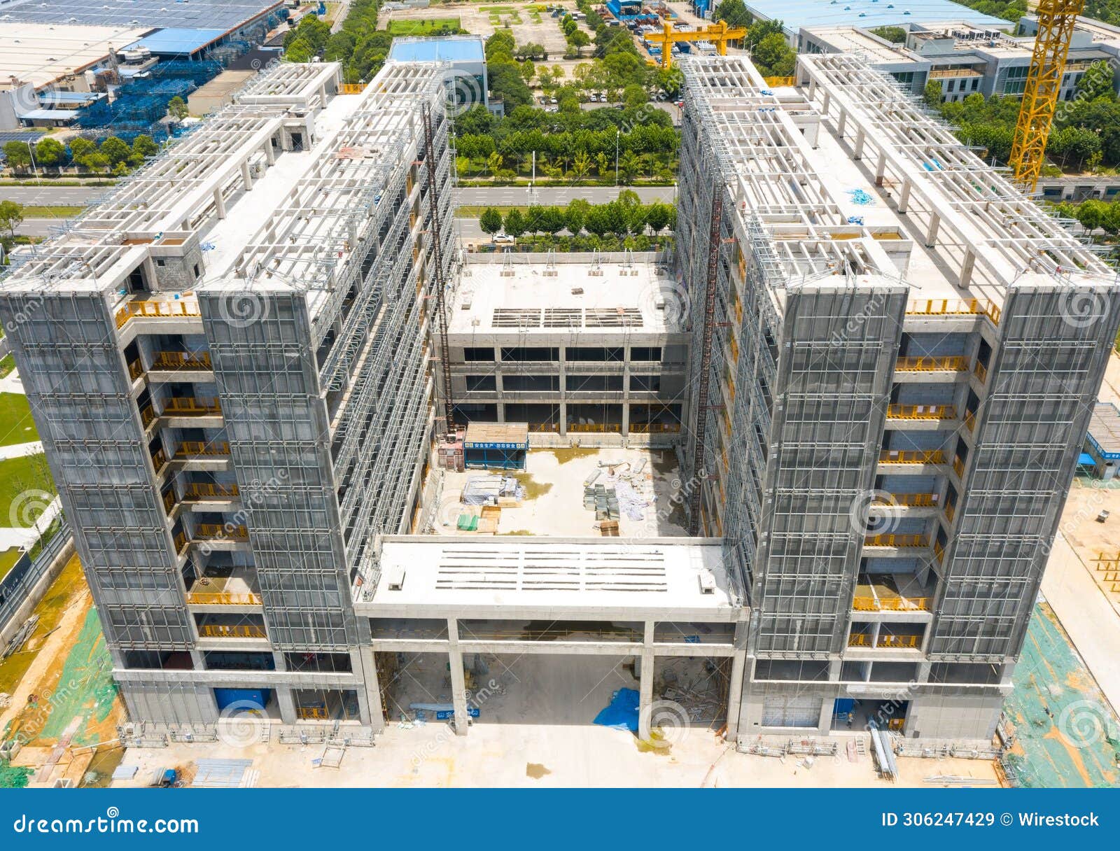 High-rise University Teaching Building Under Construction Stock Image ...