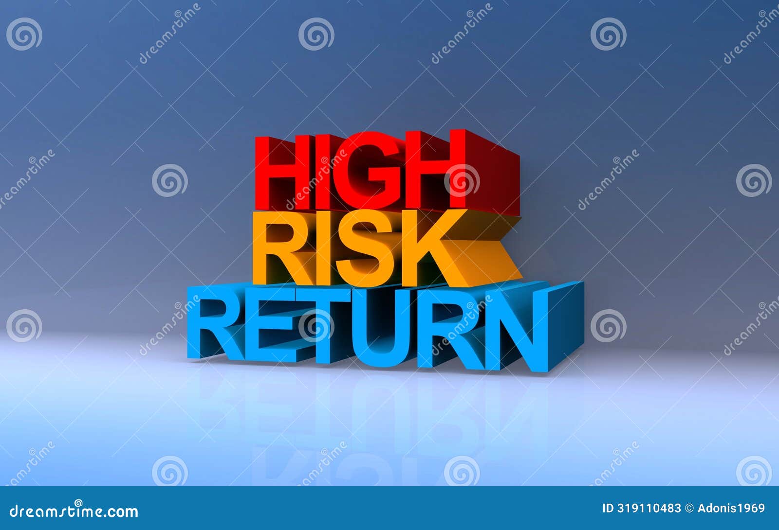 High risk return on blue stock illustration. Illustration of investment ...