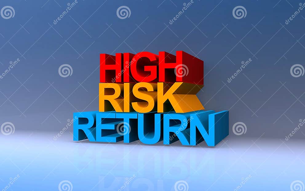 High risk return on blue stock illustration. Illustration of investment ...