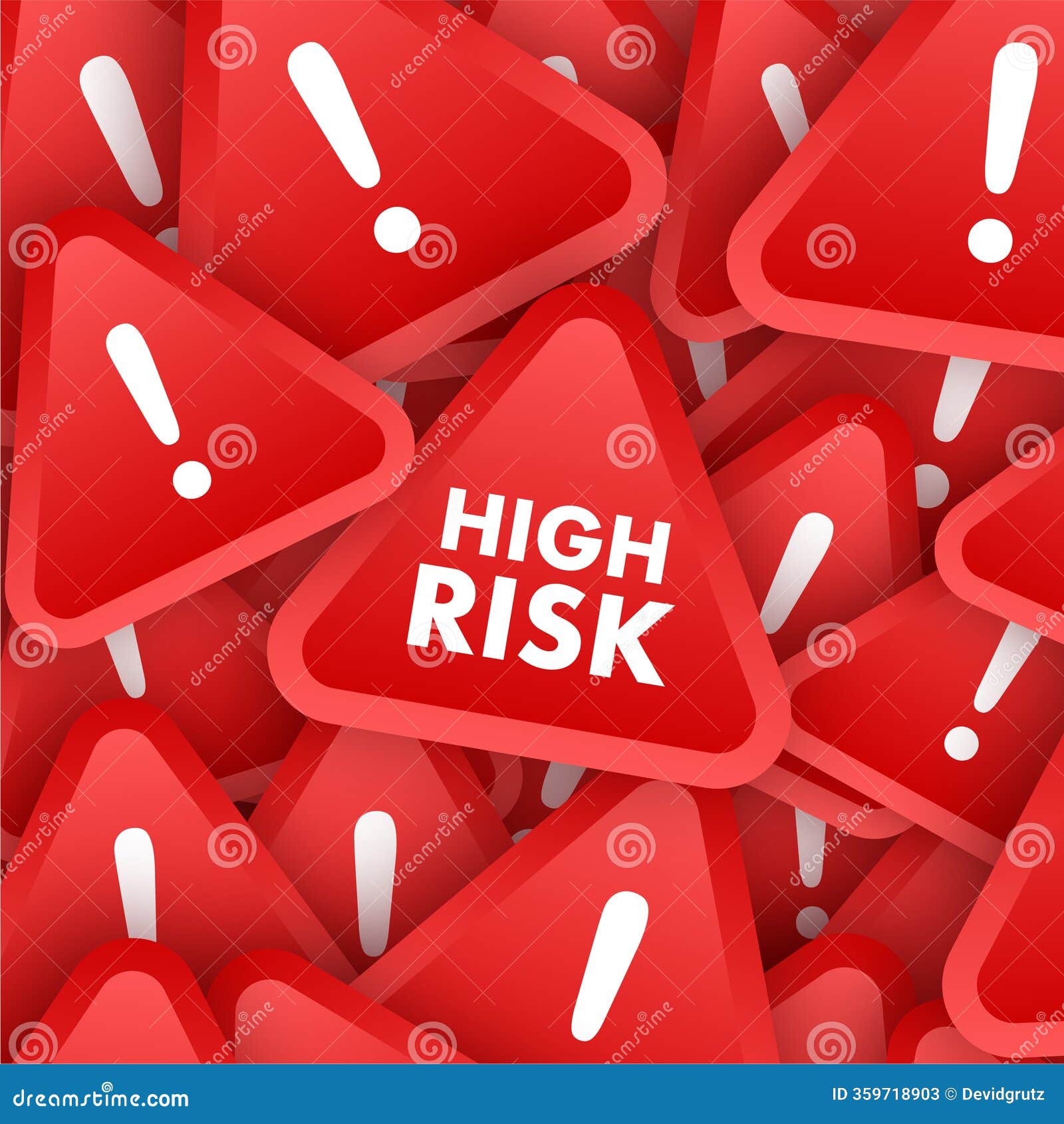 High Risk Warning Sign Indicating Elevated Danger and Potential Hazard ...