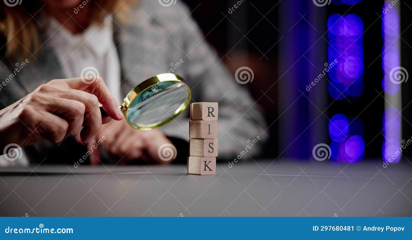 High-Risk Word Detection: Magnifying the Risks Stock Image - Image of ...