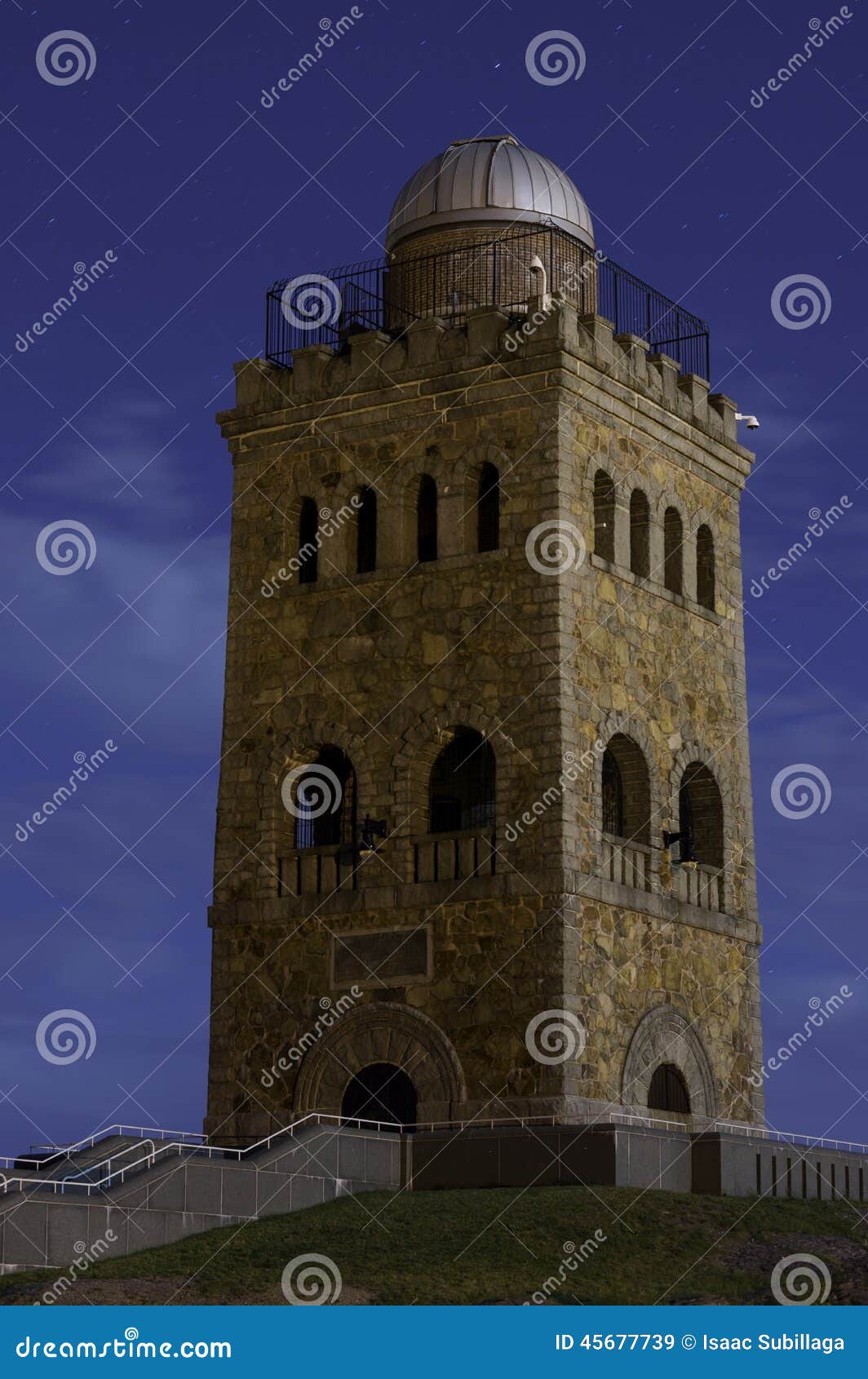 High Rock Tower Front View stock image. Image of night - 45677739