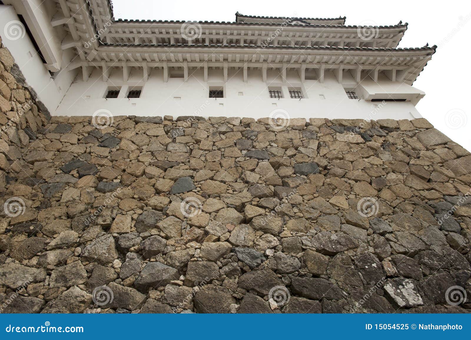 High Rock Wall of the Himeji Castle, Japan Stock Image - Image of ...