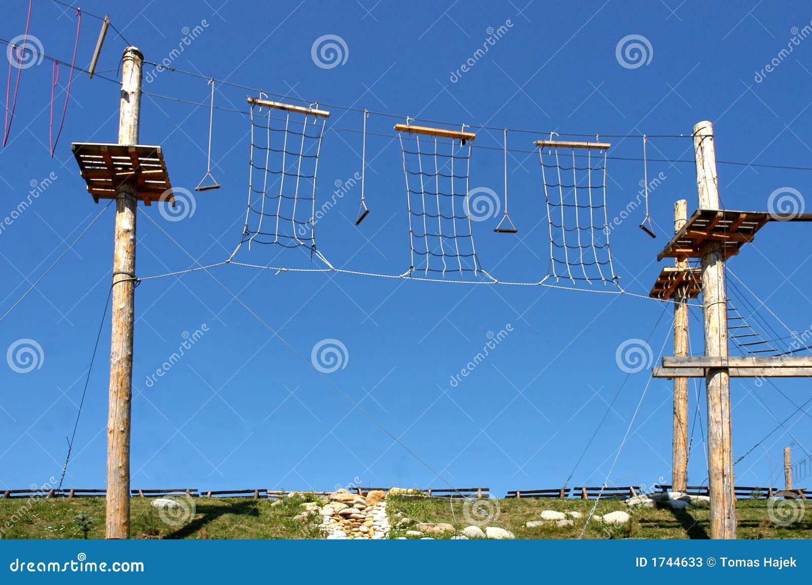 High rope challenge stock image. Image of natural, webs - 1744633