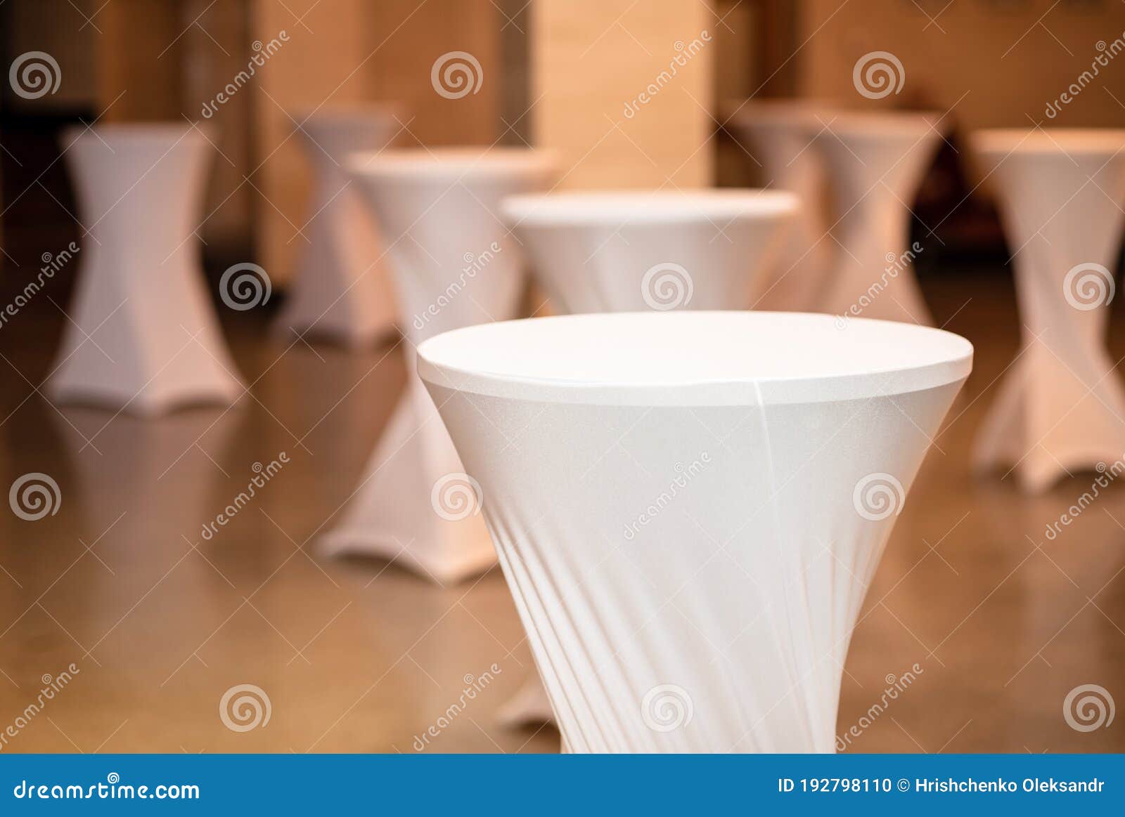 High Round Table for Banquets and Parties Stock Photo - Image of design ...