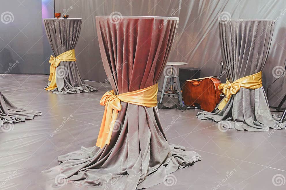 High Round Table for Banquets and Parties Stock Photo - Image of cafe ...