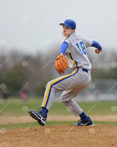 High School Baseball Pitcher Stock Image - Image of pastime ...