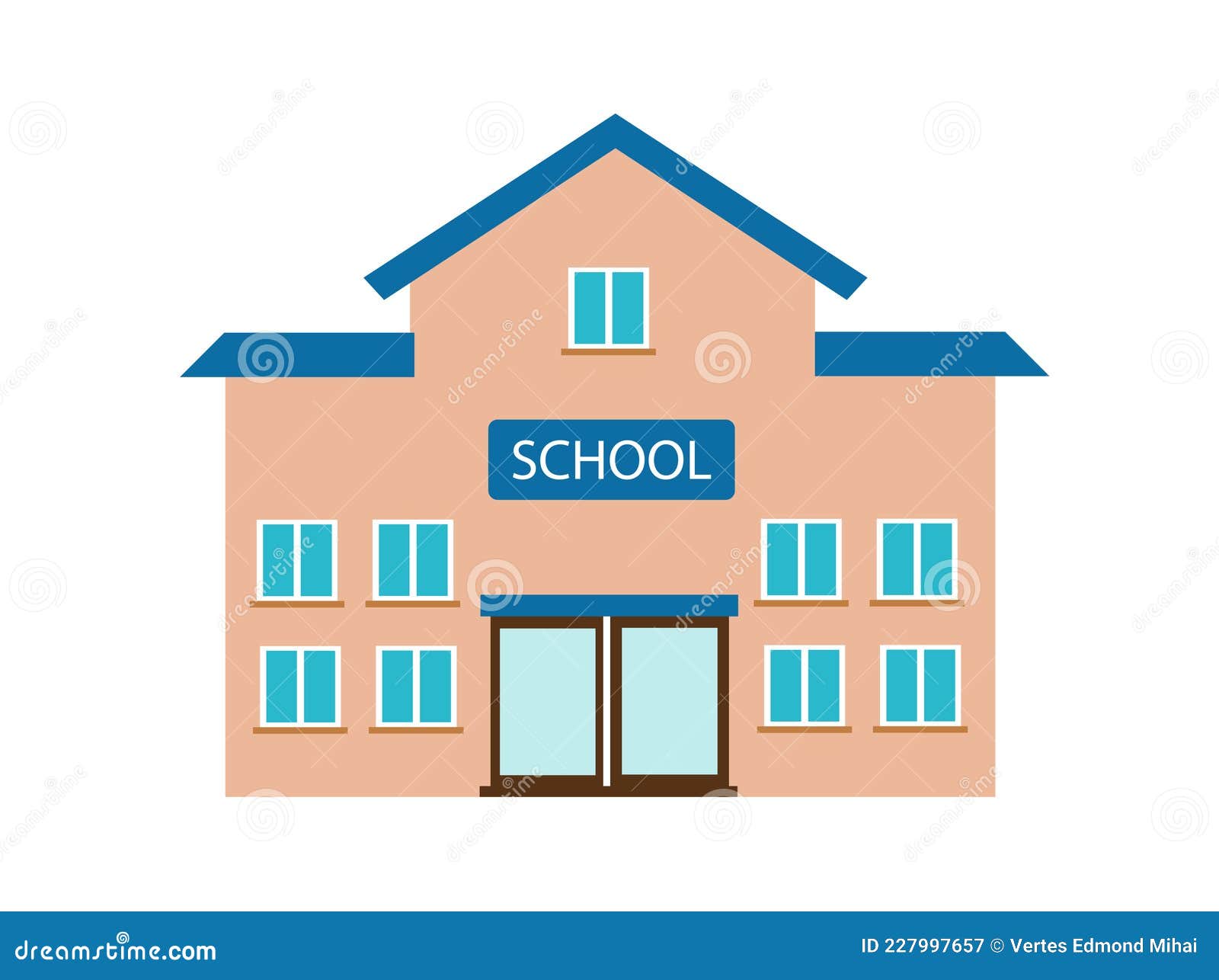 High School Building Vector Illustration Stock Vector - Illustration of ...