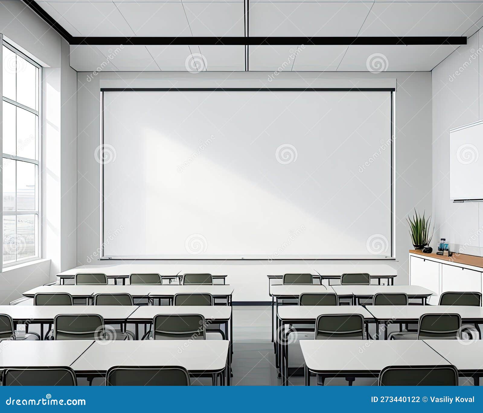 High School Classroom Interior. Generative Ai Stock Photo - Image of room, class: 273440122