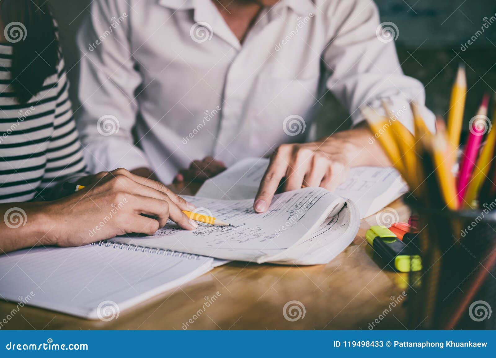 High School or College Student Group Catching Up Workbook and Le Stock ...