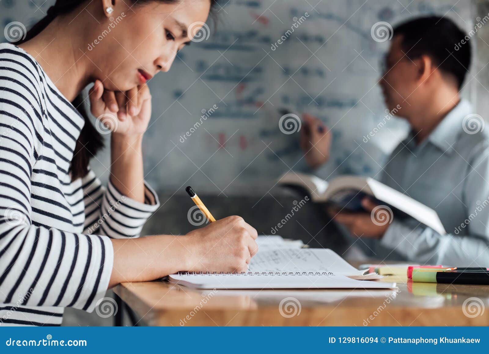 High School or College Student Group Catching Up Workbook and Le Stock ...