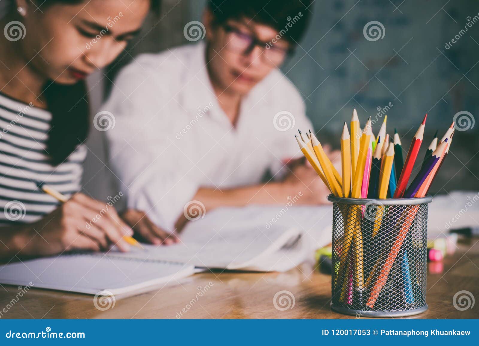 High School or College Student Group Catching Up Workbook and Le Stock ...