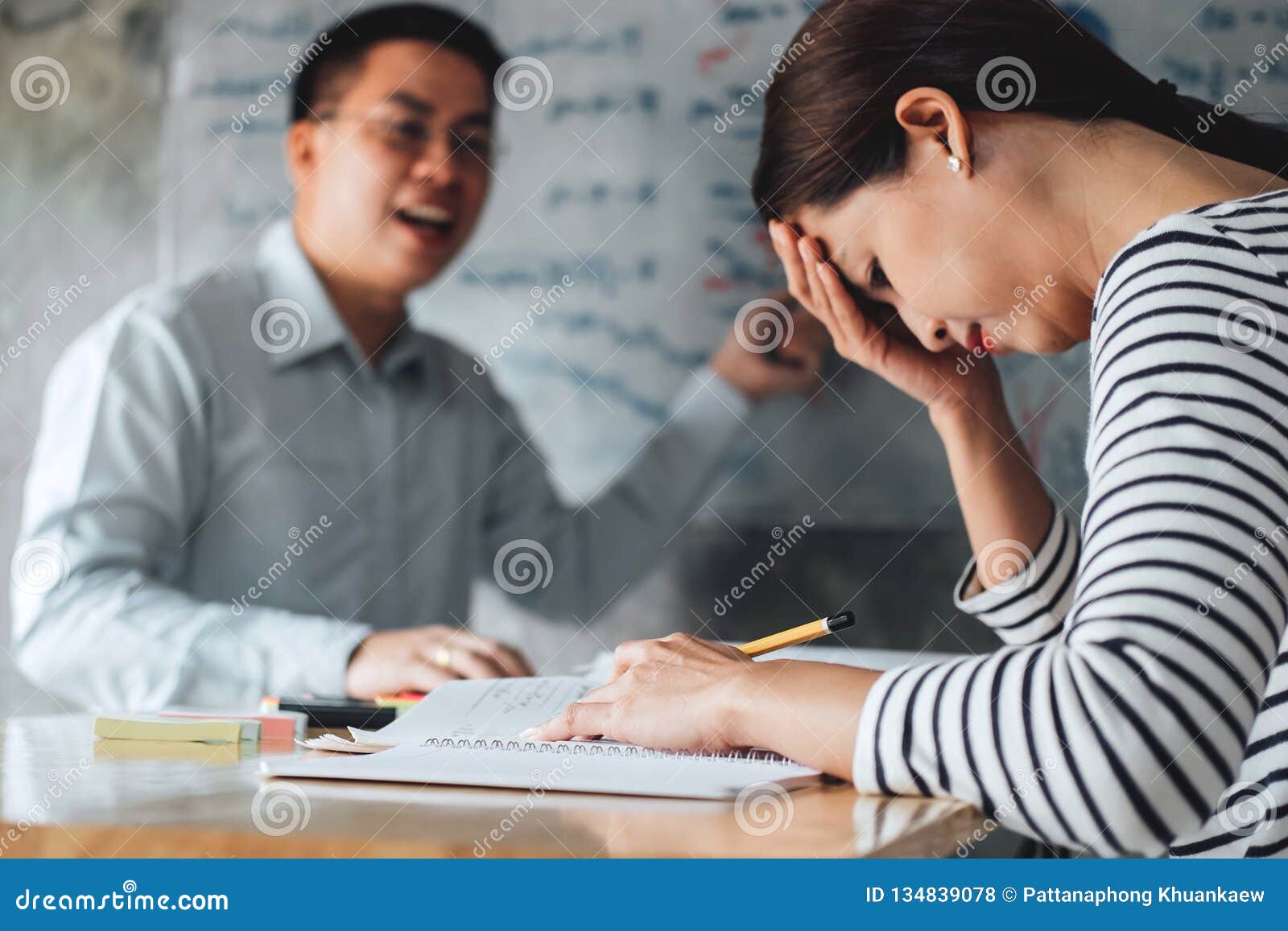 High School or College Student Group Catching Up Workbook and Learning ...