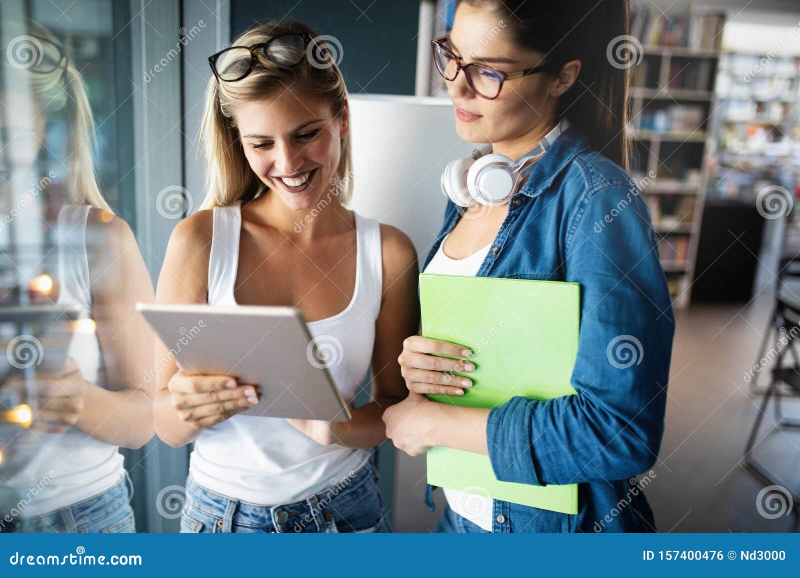 Group of College Students Studying and Reading Together. Education ...