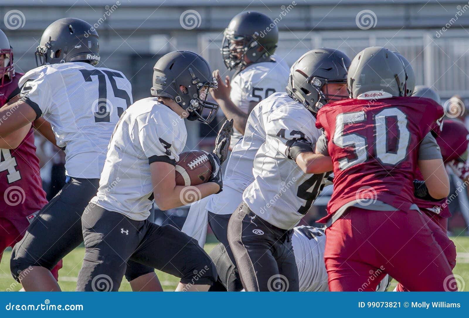 High school football editorial photo. Image of offense - 99073821