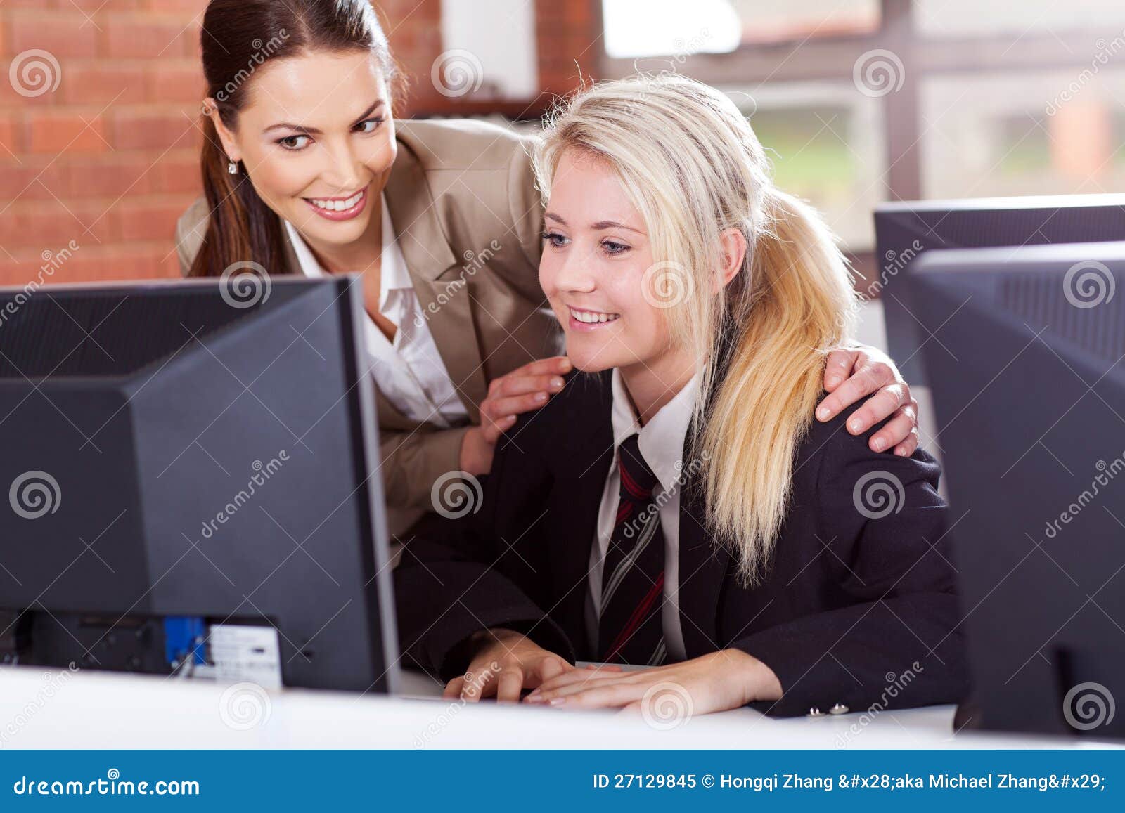 High School Girl and Teacher Stock Image - Image of happy, caucasian ...