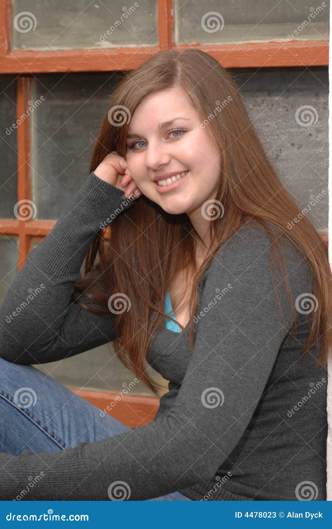 High School Girl Window Resting Head Stock Image - Image of white ...