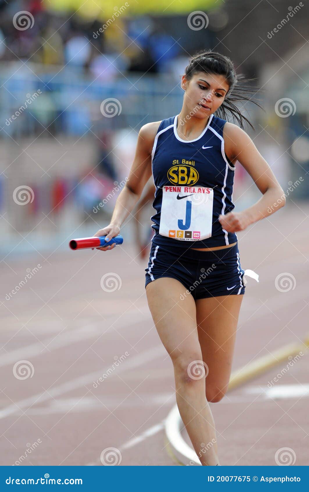 High School Girls 4x400 Relay Runner Editorial Image - Image of female ...