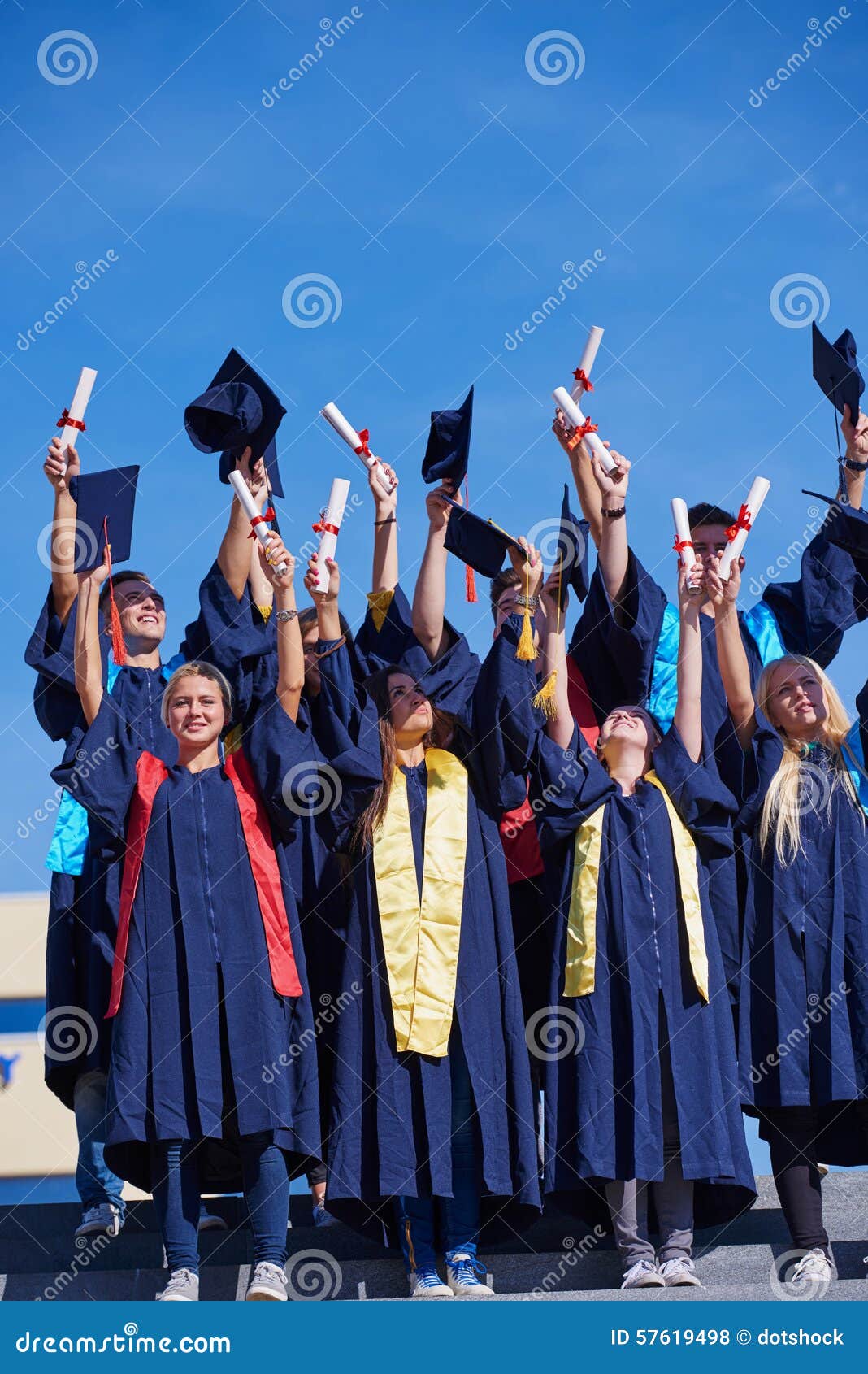 High School Graduates Students Stock Photo - Image of blue, celebration ...