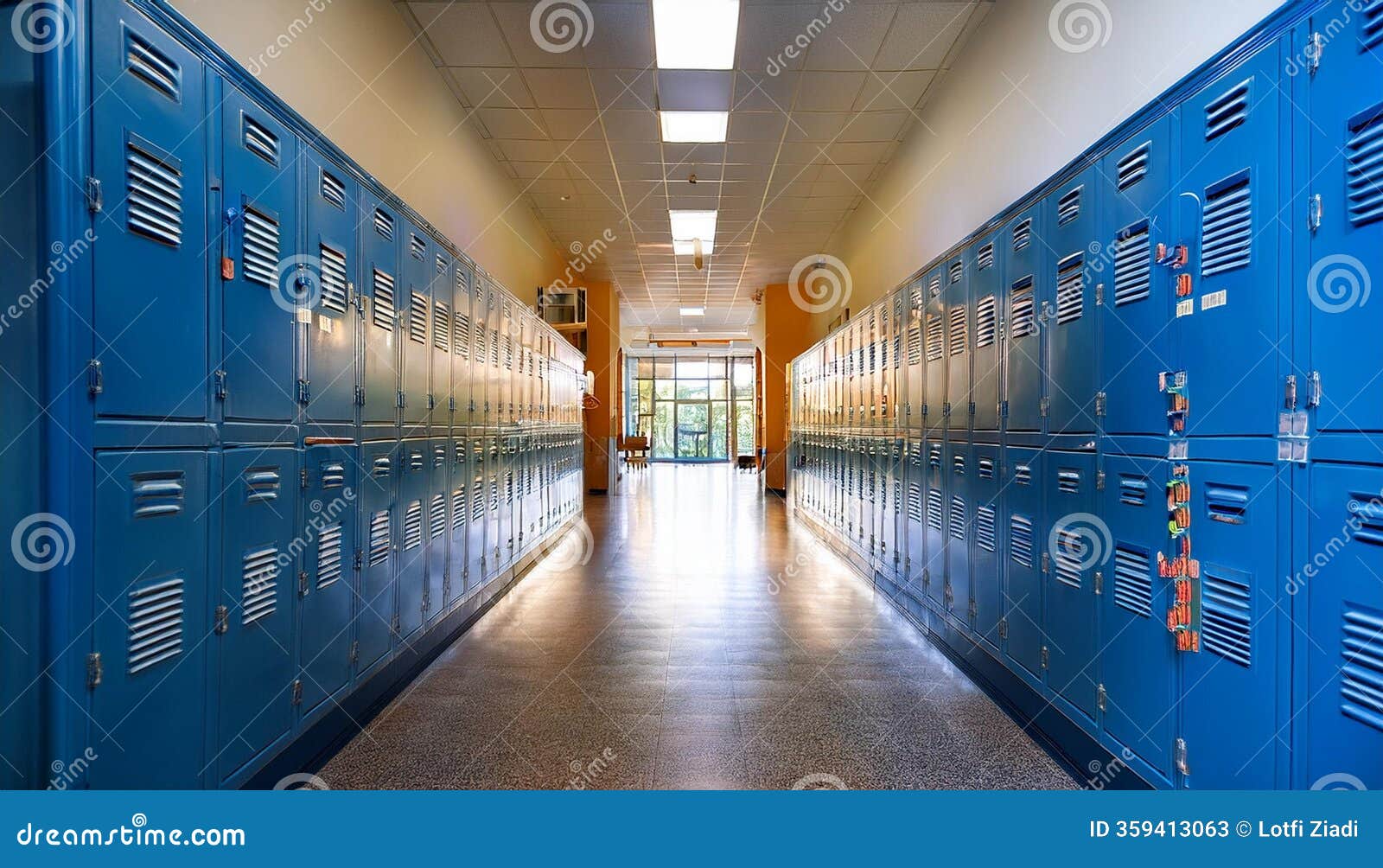 High School Hallway stock illustration. Illustration of interior ...