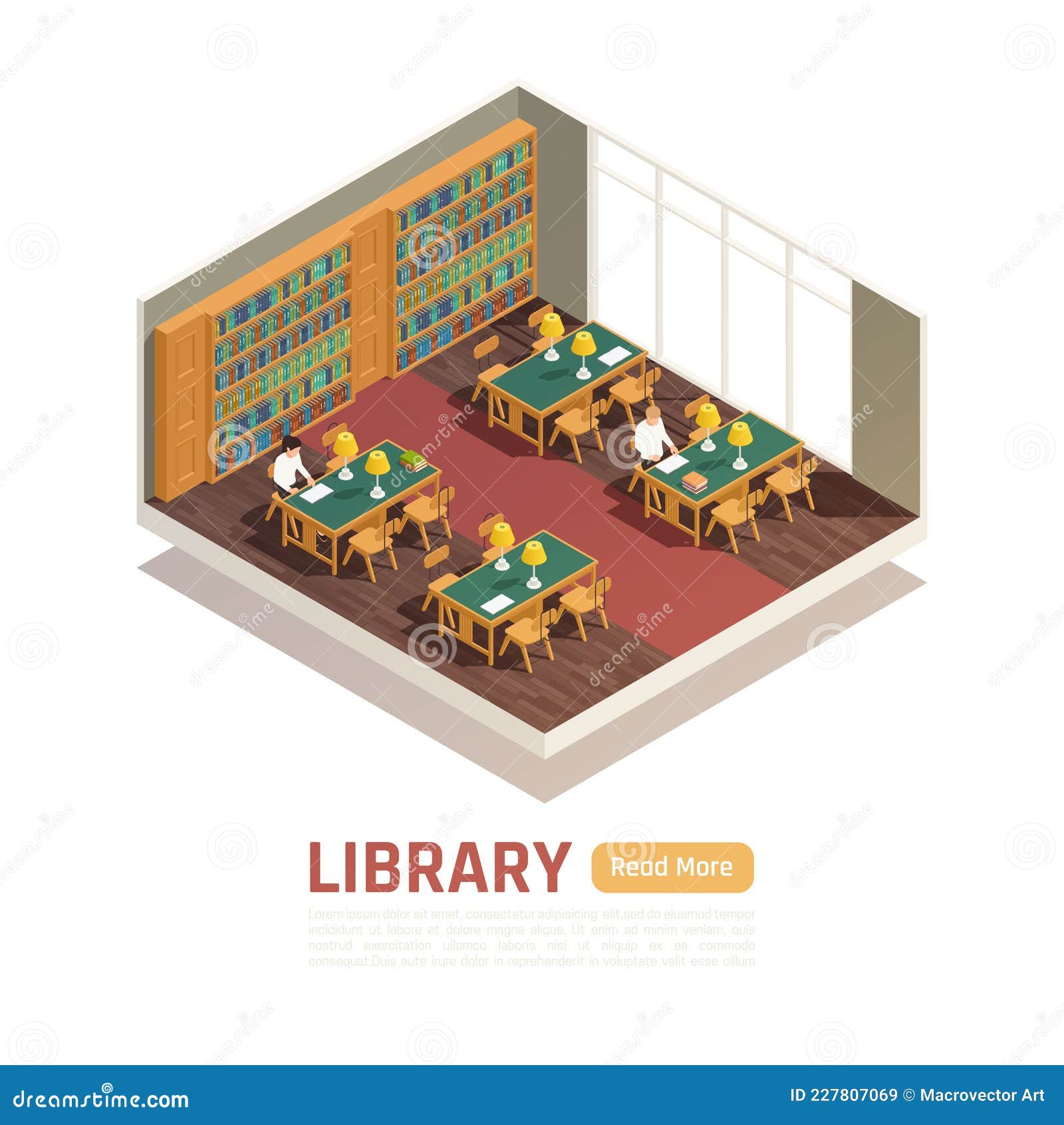 High School Library Illustration Stock Vector - Illustration of ...