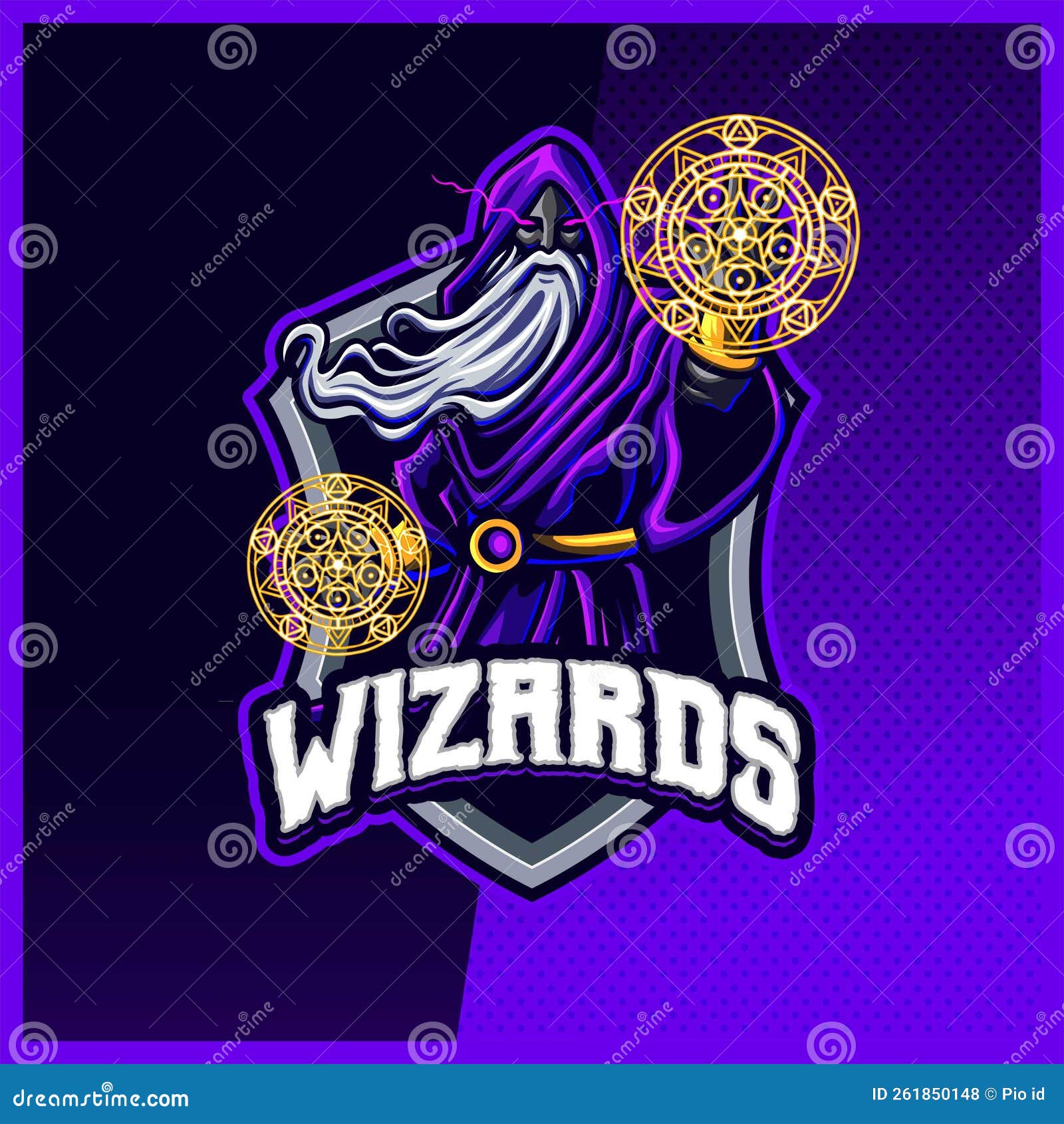 WIZARDS High School Mascot stock vector. Illustration of advertising ...