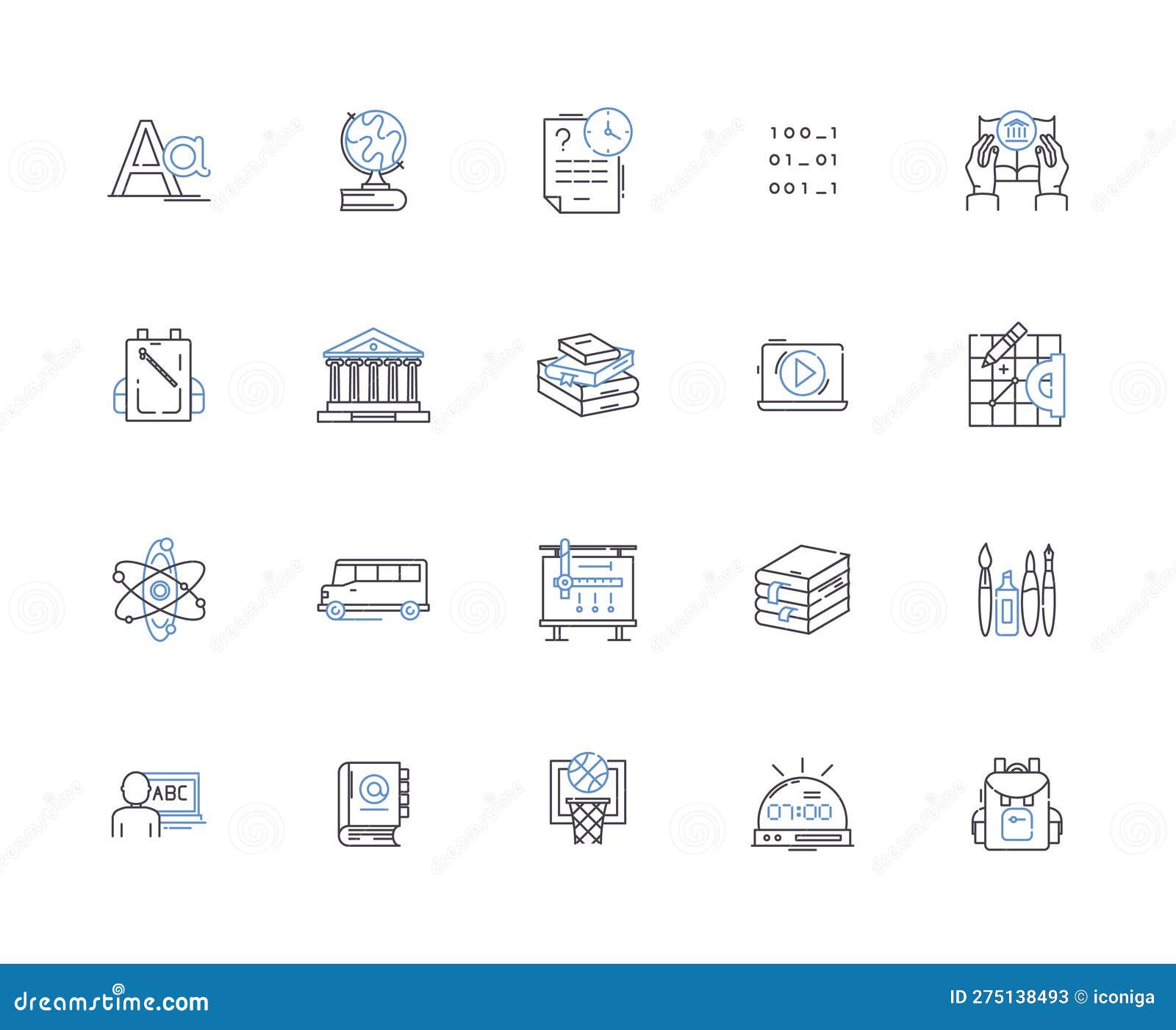 High School Outline Icons Collection. Highschool, Education, Academics ...