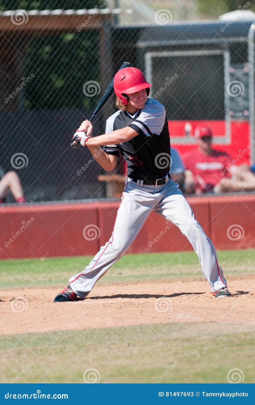 High School Baseball Player Batting Stock Image - Image of little, male ...