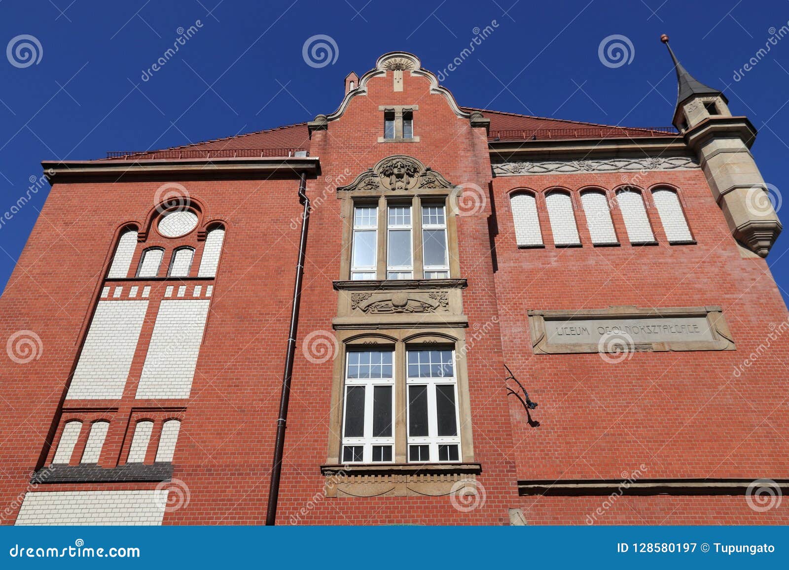 High school in Poland stock image. Image of landmark - 128580197