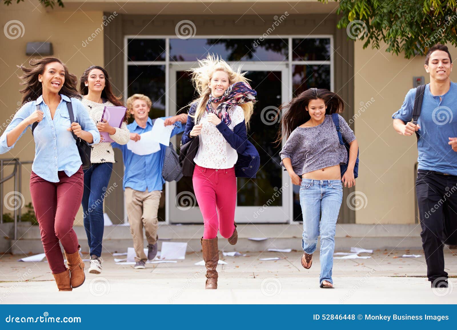 High School Pupils Celebrating End of Term Stock Photo - Image of ...