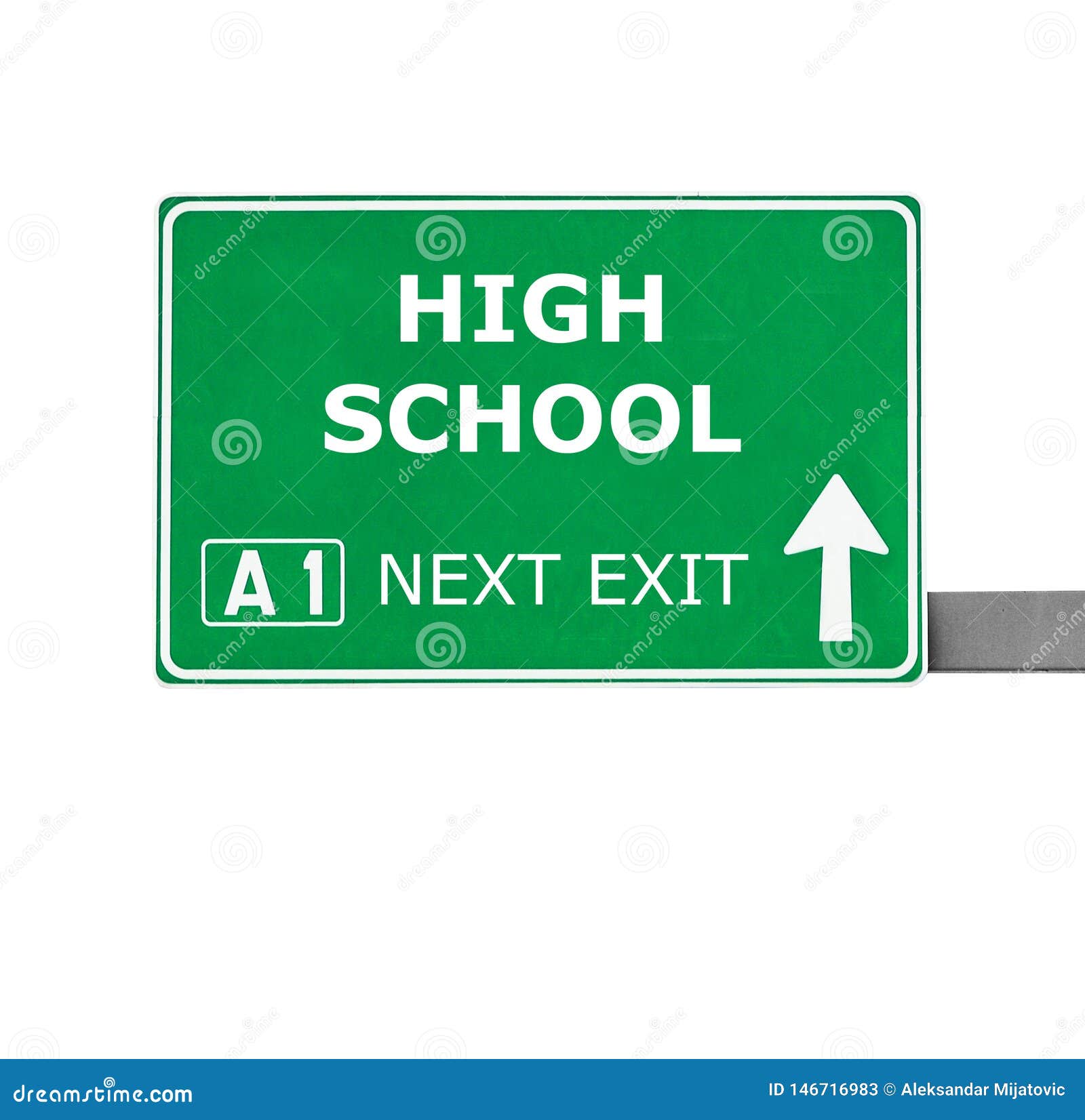 HIGH SCHOOL Road Sign Isolated on White Stock Image - Image of school ...