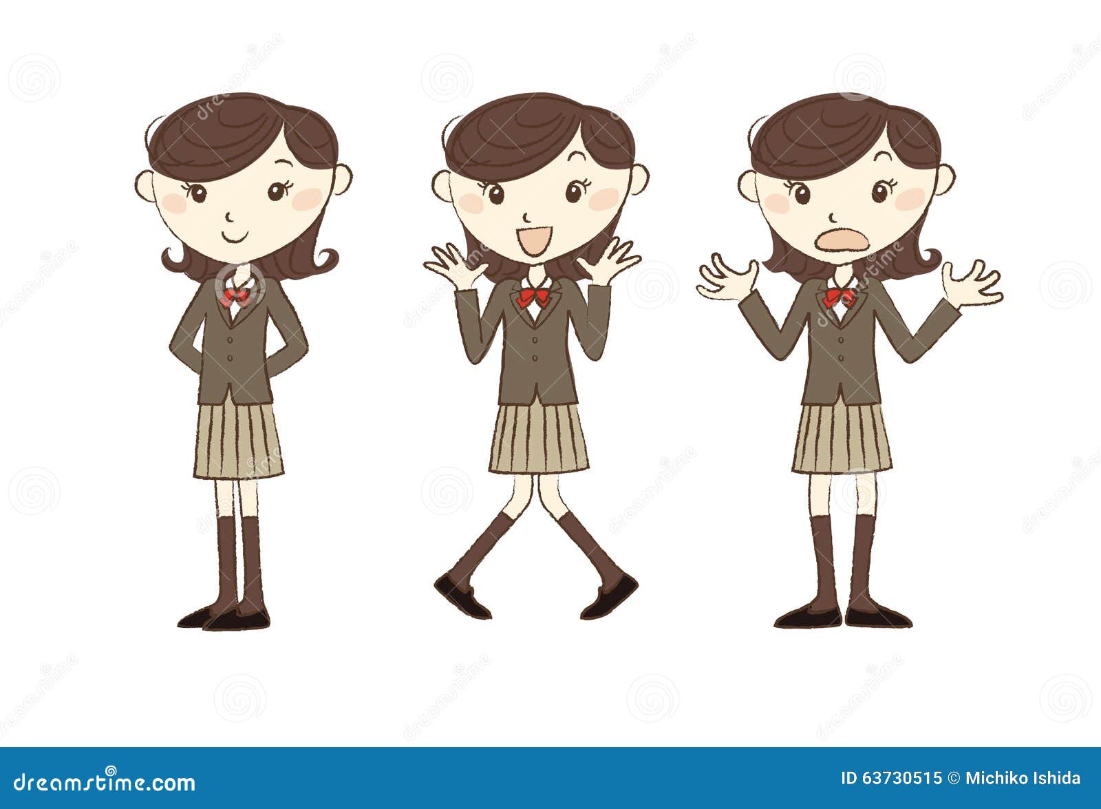 High School Studen with Various Poses Stock Illustration - Illustration ...