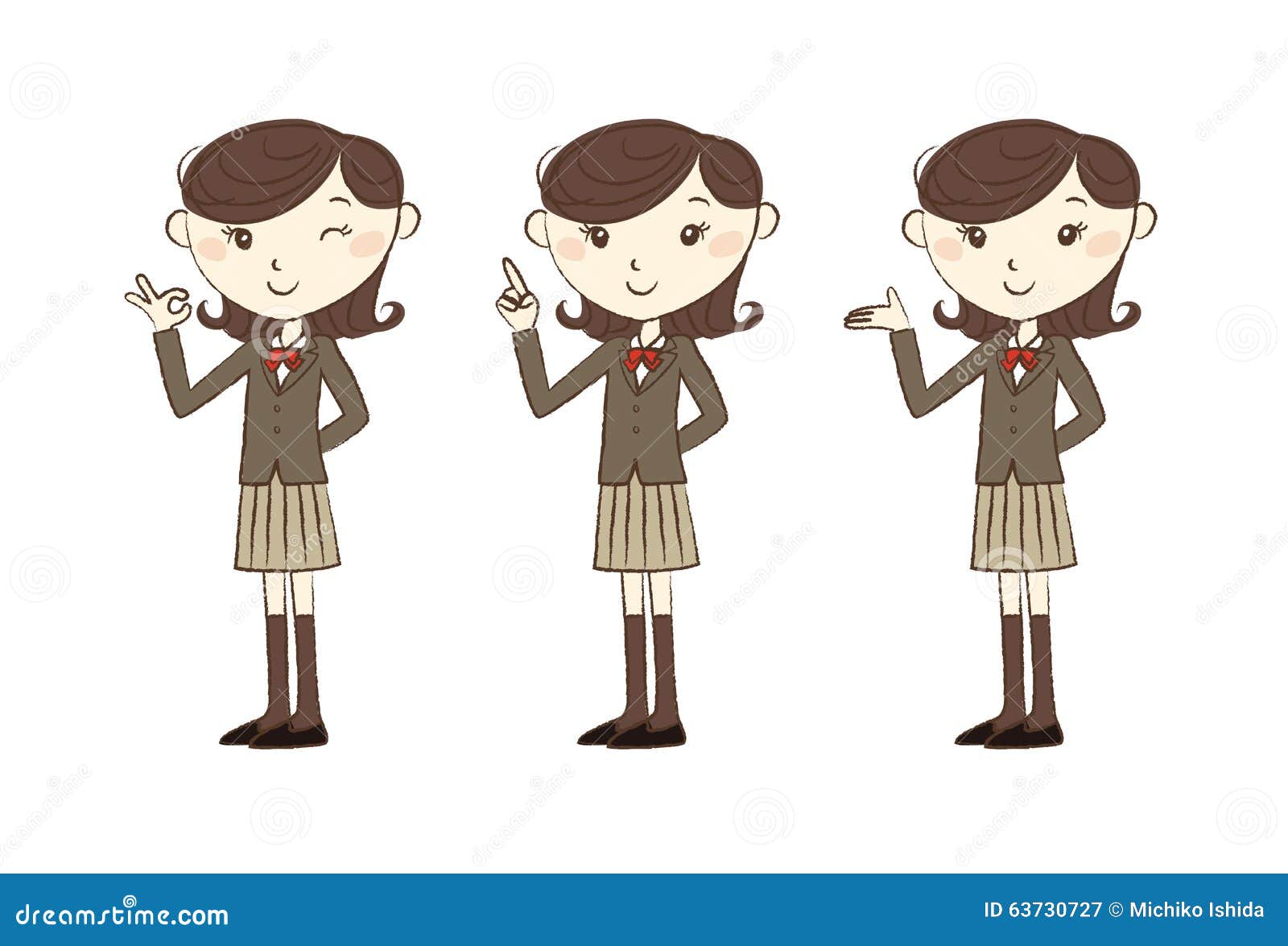 High School Studen with Various Poses Stock Illustration - Illustration ...