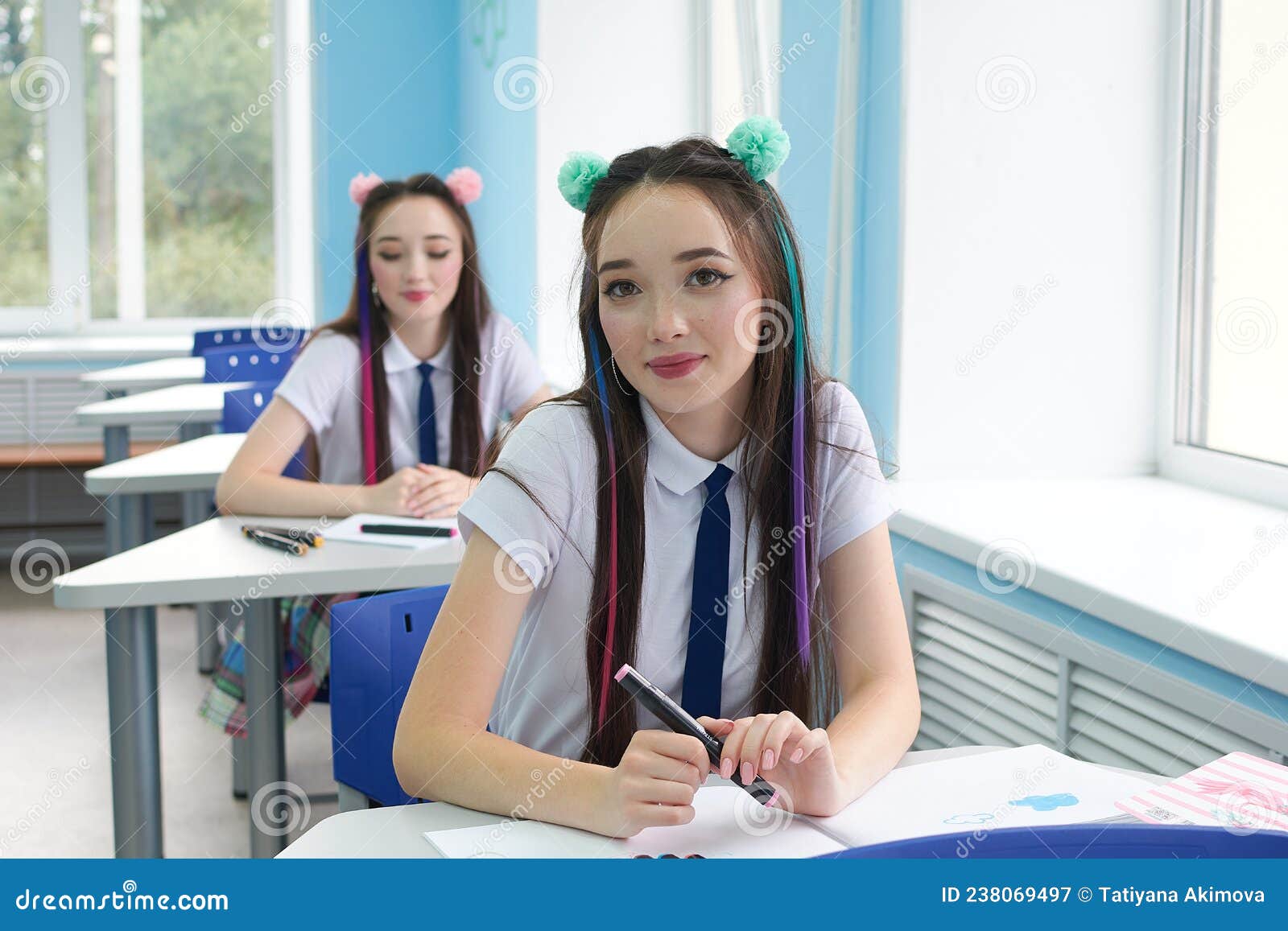 High School Student. Anime Style Stock Image - Image of classroom ...