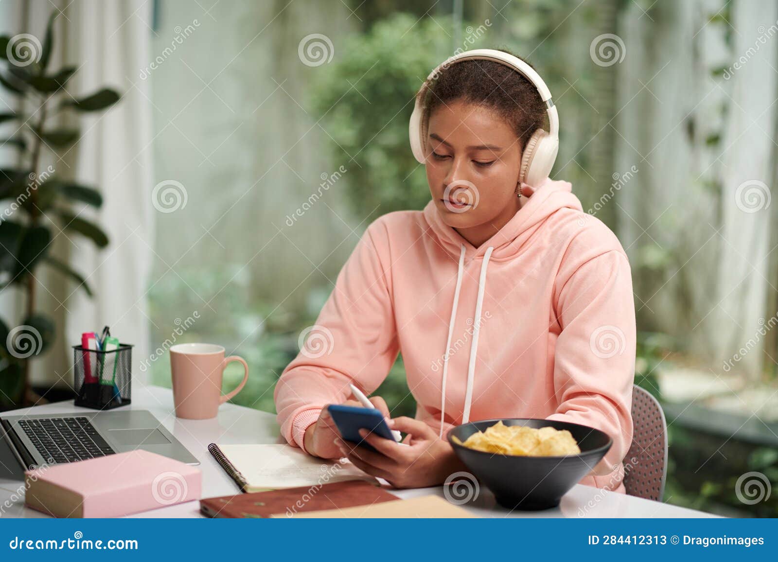 High School Student Choosing Play List Stock Image - Image of ...