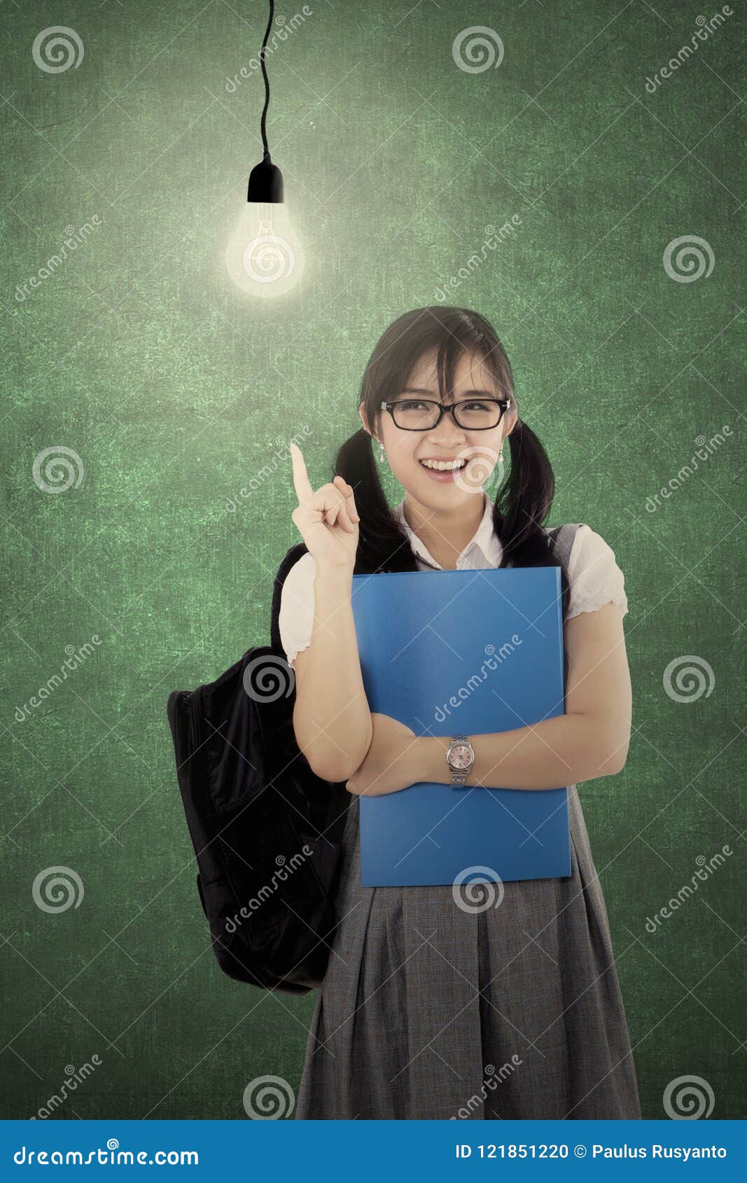 High School Student Getting an Idea Stock Photo - Image of bulb ...