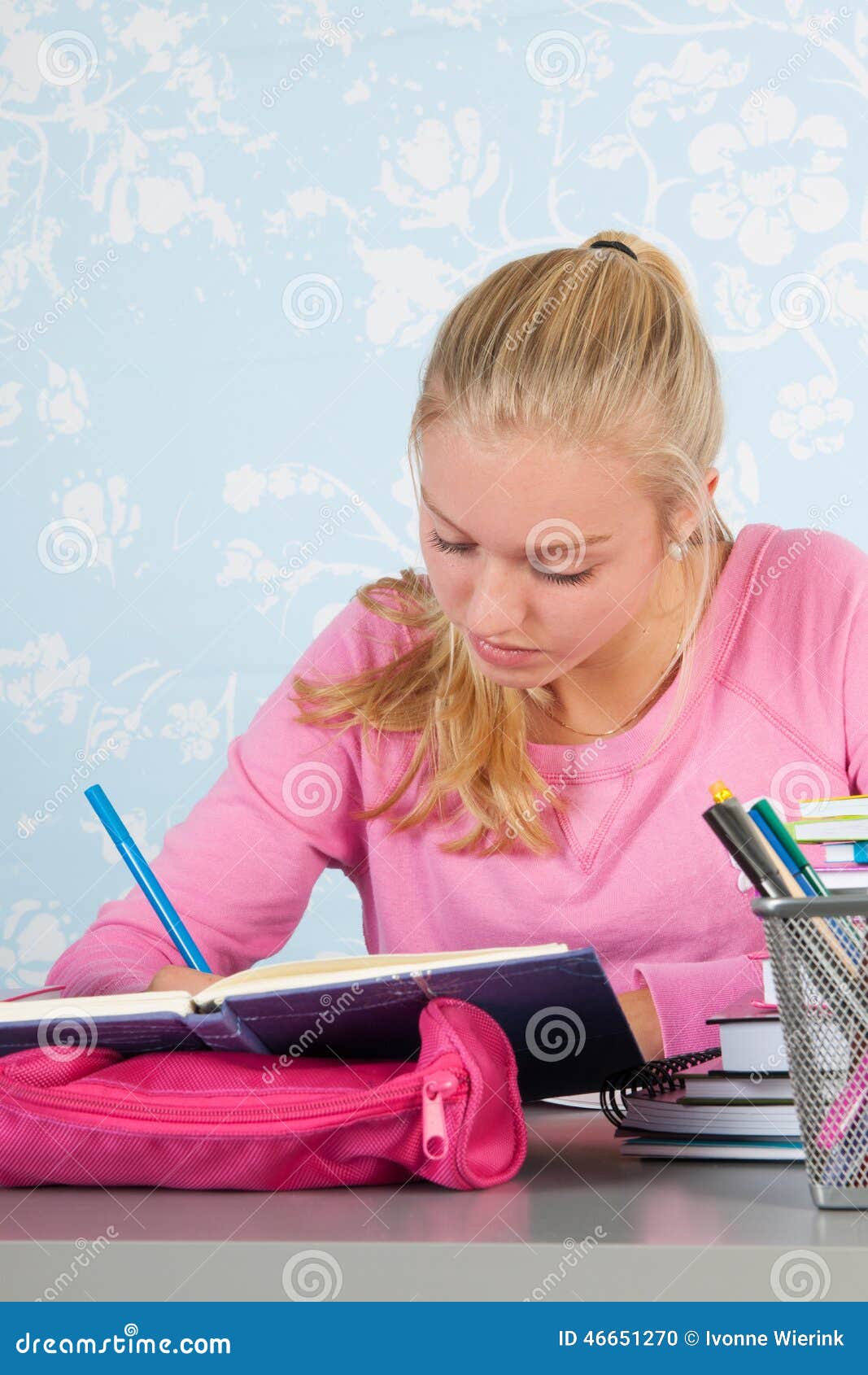 High School Student with Homework Stock Photo - Image of high, research ...