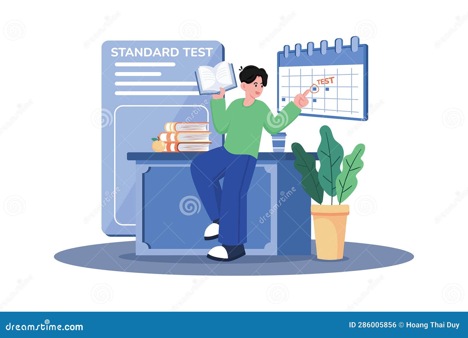 A High School Student Prepares for a Standardized Test Stock Vector ...