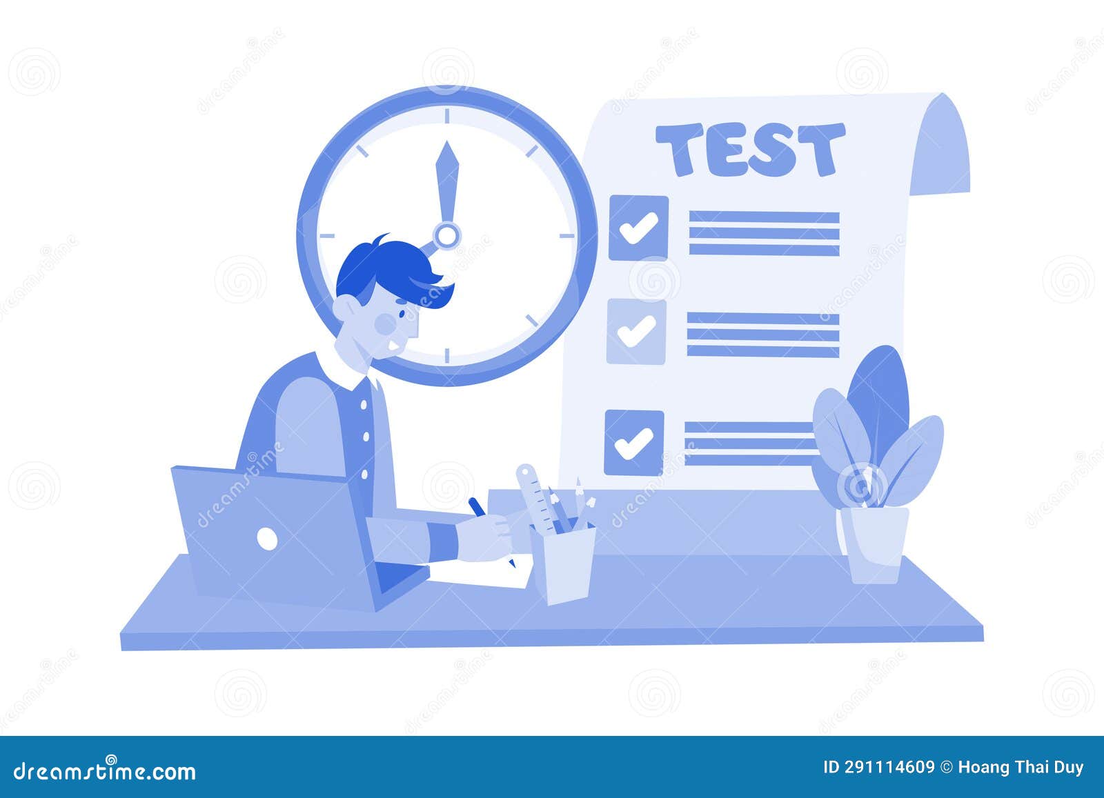 A High School Student Prepares for a Standardized Test Stock ...