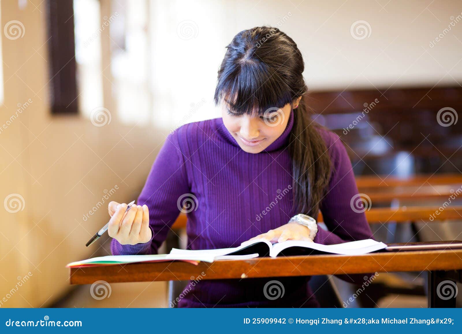 High School Student Studying Stock Photo - Image of pretty, education ...