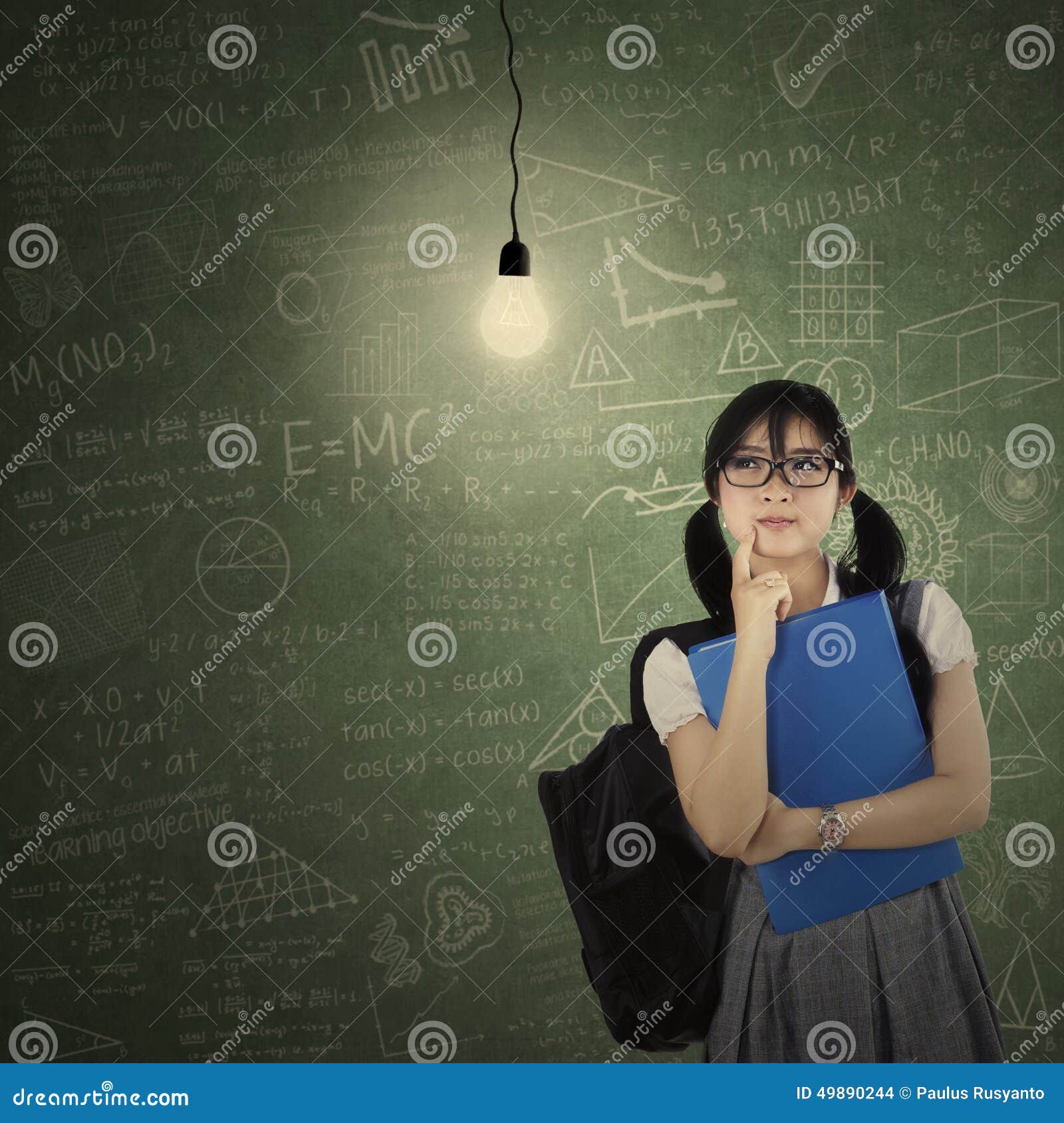 High School Student Thinking Bright Idea Stock Photo - Image of ...