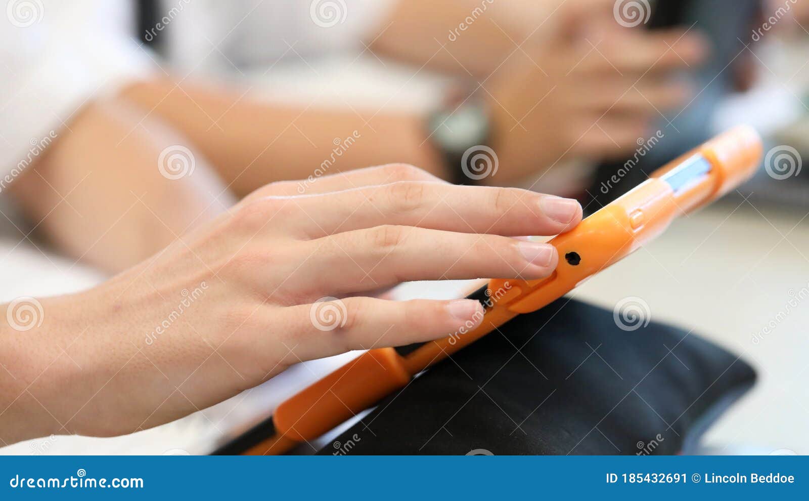 Students Using Digital Technology in the Classroom. Stock Image - Image ...