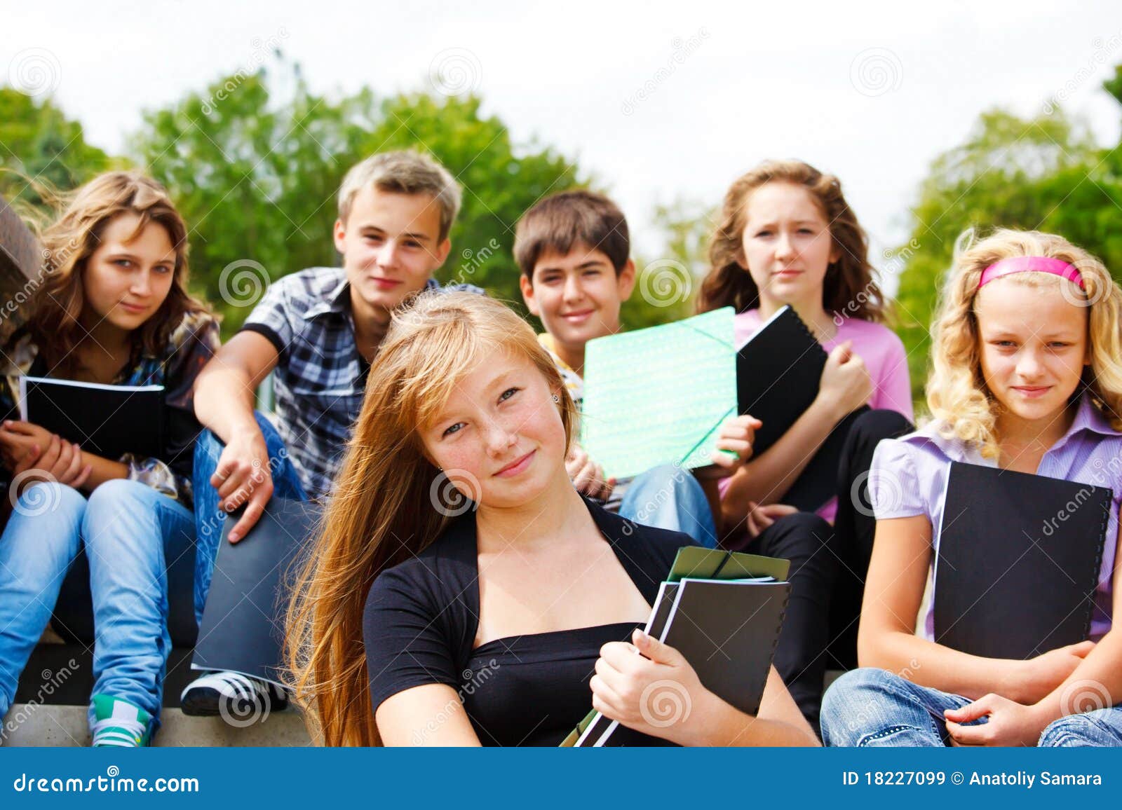 High school students stock image. Image of group, books - 18227099