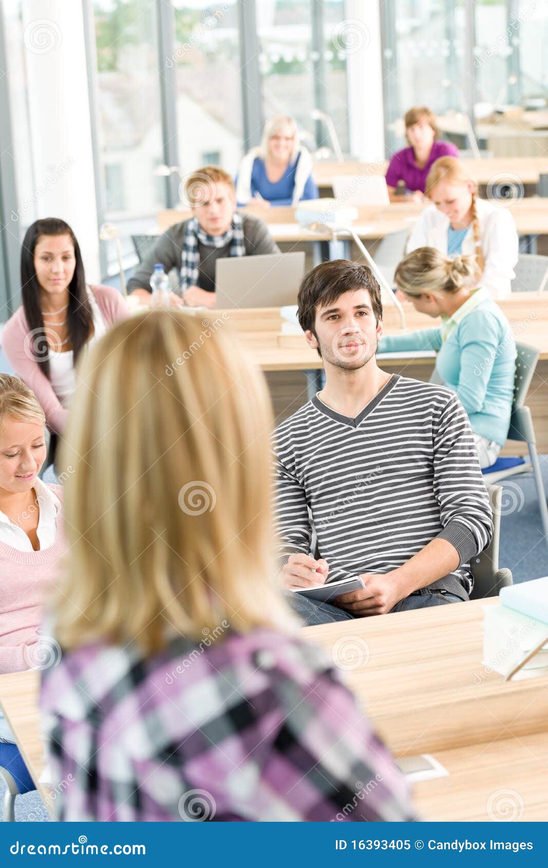 High School Students in Classroom Stock Image - Image of read ...