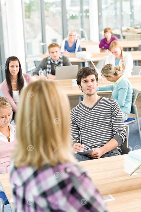 High School Students in Classroom Stock Image - Image of read ...