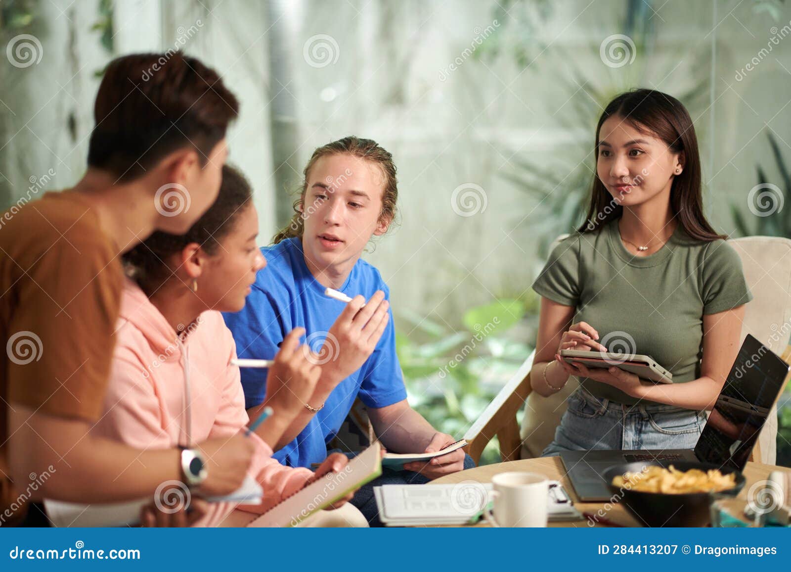 High School Students Discussing Ideas Stock Image - Image of talking ...