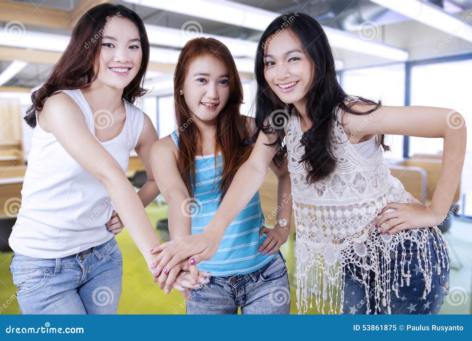 High School Students Joining Hands Stock Image - Image of joining ...